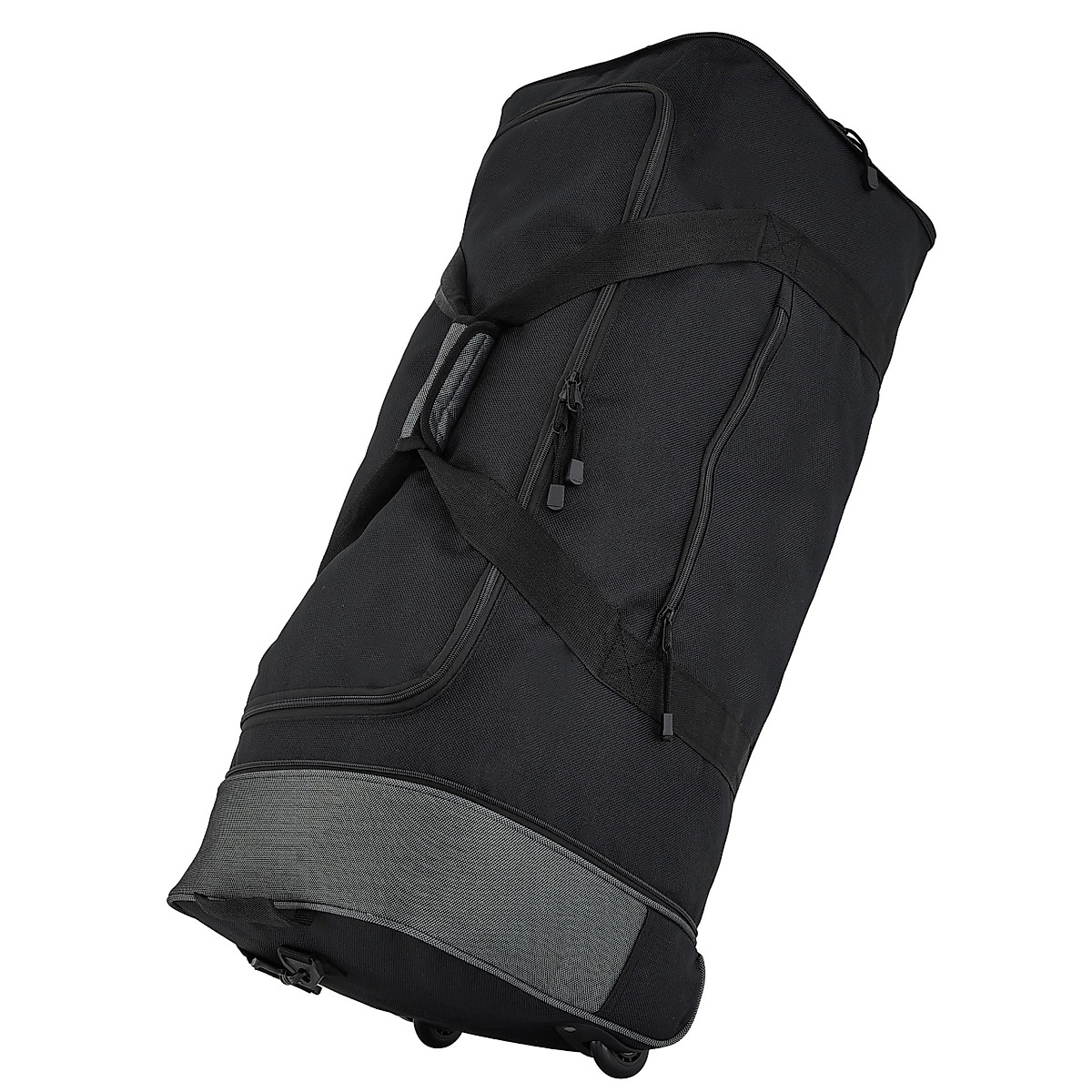 Travelers Club 32-Inch Collapsible Expandble Travel Rolling Duffel Bag, Black/Gray