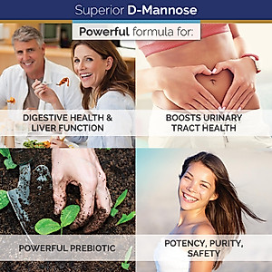 Superior Labs – Best D-Mannose NonGMO Dietary Supplement – 500mg, 120 Vegetable Capsules – Powerful Prebiotic – Boosts Urinary Tract Health – Supports Digestive Health & Liver Function