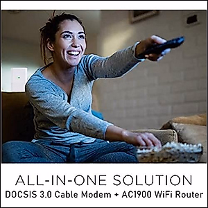 Motorola MG7550 - Modem with Built in WiFi | Approved for Comcast Xfinity, Cox, Spectrum | For Plans Up to 300 Mbps | DOCSIS 3.0 + AC1900 WiFi Router | Power Boost Enabled