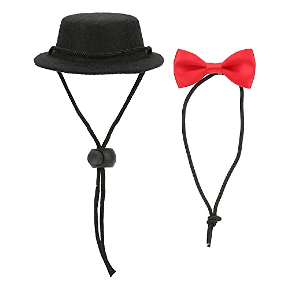 Reptile Hat and Bow Tie,Cute Adjustable Lizard Harness and Leash Soft Leather Bearded Dragon Valentine's Day Clothes Set for Amphibians and Other Small Pet