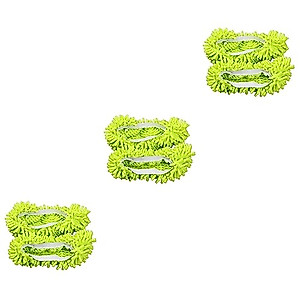 DECHOUS 3 Pairs Floor Mops Floor Cleaning Slippers Cleaning Mops Floor Dust Dirt Hair Cleaner Cleaning House Slipper House Dusting Slippers Lay Shoe Cover Dust Mop Slipper Mop Cap The Lazy