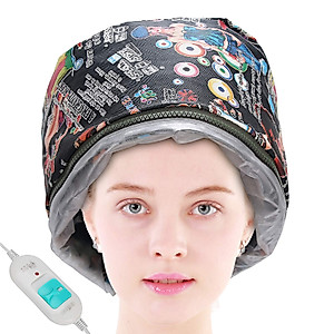 Hair Steamer Cap, 3 Gears Hair Steamer Cap Electric Hair Cap Hair Care Tool Heat Treatment Beauty Steamer Cap Heating Oil Treatment Baking Hat Nourishing Hair Care Tool(US)