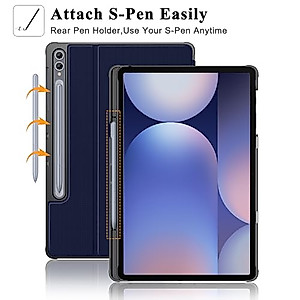 Soke Case for Samsung Galaxy Tab S10 Plus/Tab S9 Plus/S8+/S7 FE/S7+ 12.4-inch with S Pen Holder, Shockproof Stand Folio Cover for Galaxy Tablet S10 2024 12.4", Dark Blue
