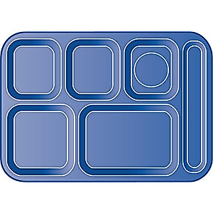 Carlisle FoodService Products Right-Hand 6-Compartment Tray, 10" x 14", Green, (Pack of 24)