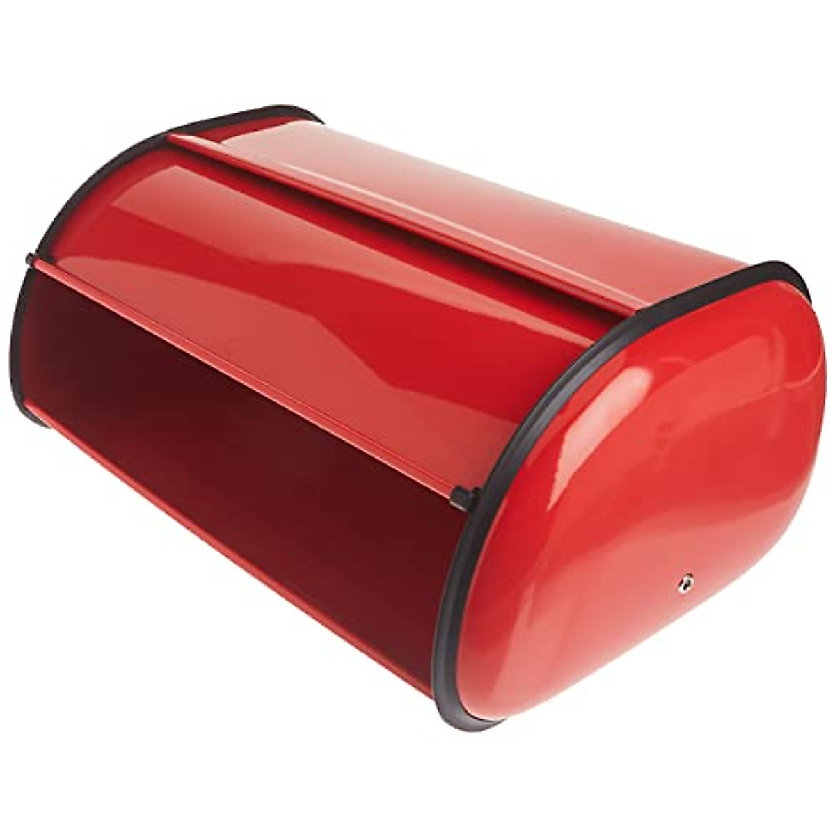 Home Basics Stainless Steel Bread Box with Roll Up Lid, For Easy Kitchen Counter Storage, Bread Bin Holder, Red