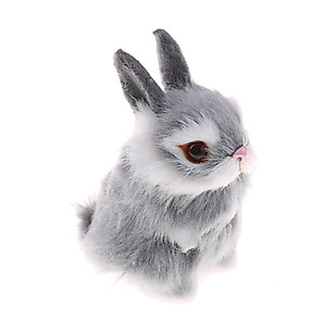 GUDVES Mini Realistic Cute Plush Rabbits Fur Lifelike Animal Easter Bunny Simulation Toy Model Gift Miniatures Decorations (Rabbit Plush Toys)