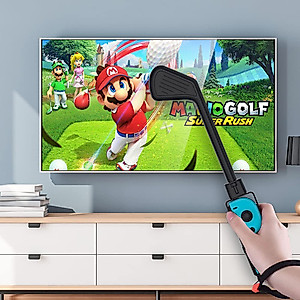 Nargos Golf Culb for Nintendo Switch Joy-Con Controller, Sports Game Accessories for Mario Golf-Super Rush - 2 Pack (Black)