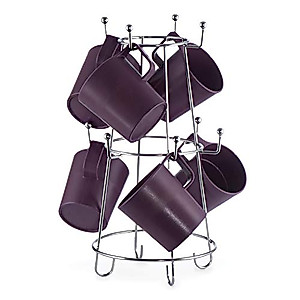 Mindspace Coffee Mug Holder, Mug Rack - Coffee bar Accessories, Kitchen Counter Organizer, Tea Cup Rack Stand with 10-Hooks, Cup Rack for Counter | The Wire Collection, Stainless Steel