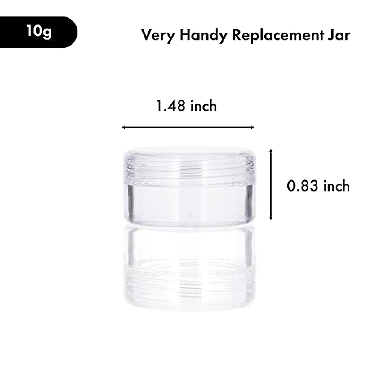 40Pcs 10 Gram Plastic Cosmetic Containers with Lids for Lotion, Creams, Toners, Lip Balms, Makeup Samples Jars BPA free (10g-40pcs, clear)