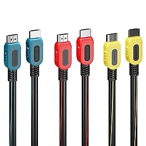 10 Foot HDMI Cable 3 Pack - 8K, 48Gbps, 4K 240Hz, eARC, Color Coded HDMI 2.1 Cords, HDR for PS5, Xbox, ARC Dolby Atmos for Soundbars, Upgrade Series