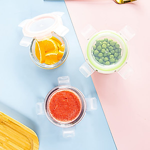 CZUMJJ 4 oz Circular Glass Food Storage Containers Set of 24, Small Containers with Locking Lids, Airtight Glass Food Jars for Food Portion, Snacks | Freezer, Microwave & Dishwasher Safe