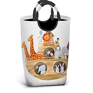 Wondertify Baby Noah's Ark Laundry Hamper Colorful Clothes Basket With Easy Carry Handles For Clothes Organizer Toys Storage