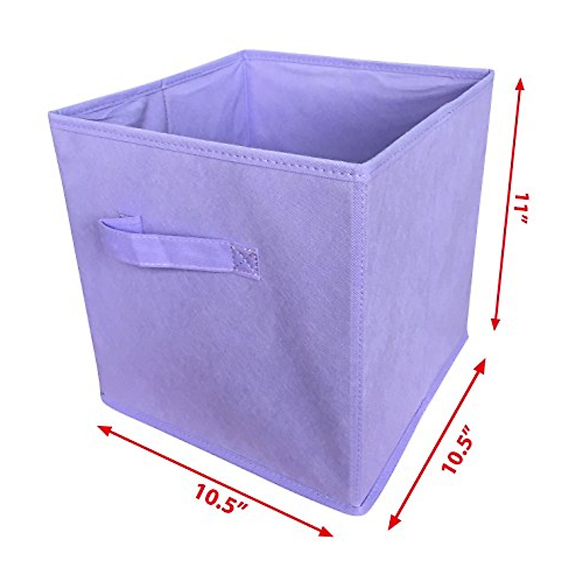 Sodynee Foldable Cloth Storage Cube Basket Bins Organizer Containers Drawers, 6 Pack, Light Purple