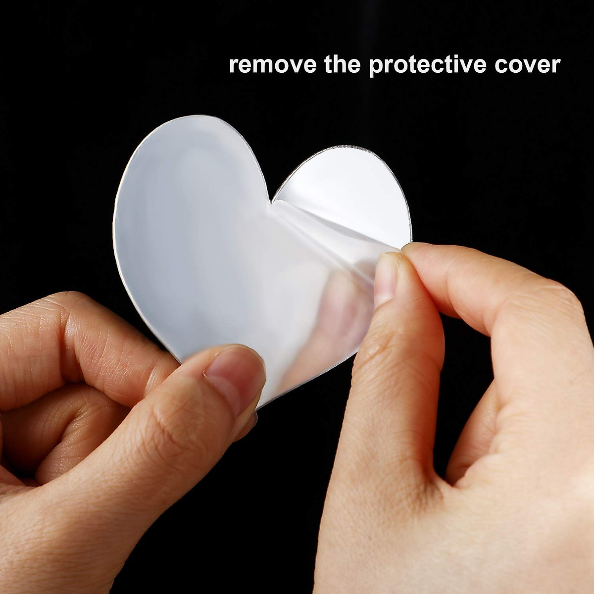 Love Live Laugh Wall Stickers Decals Silver Heart Mirror Wall Decor for Bedroom Living Room DIY Decoration