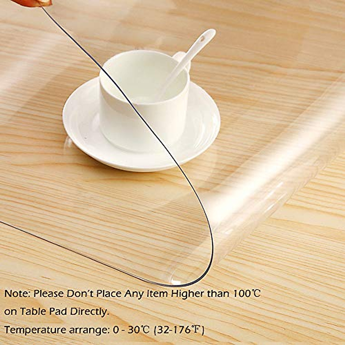 VALLEY TREE 24 x 48 Inch Clear Table Cover Protector,1.5mm Thick PVC Plastic Desk Mat, Tablecloth Clear Desk Protector, Waterproof Table Pad Mat for Dining Table Office Desk