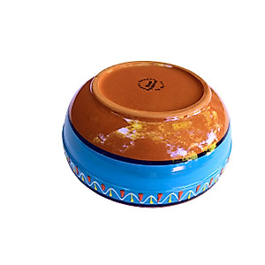 Cactus Canyon Ceramics Spanish Terracotta Deep Serving Dish, Blue