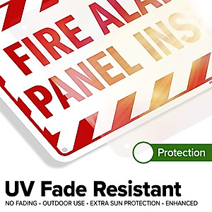 Fire Alarm Panel Inside Sign, 10x7 Inches, Rust Free .040 Aluminum, Fade Resistant, Made in USA by My Sign Center