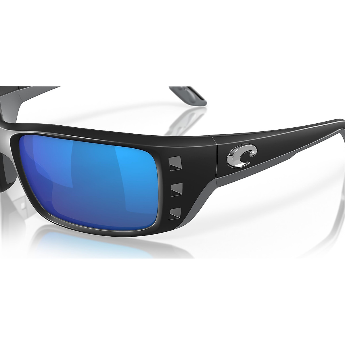 Costa Del Mar Man Sunglasses Matte Black Frame - Blue Mirror Lenses - 63MM