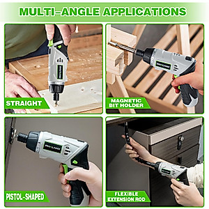 PHALANX Cordless Power Screwdriver, 4V Electric Screwdriver Rechargeable Set with 17+1 Torque Settings & Flashlight, Max 5N.m, Power Screwdriver with 30 Pcs Bits, Small Screw Gun for Furniture/Desktop