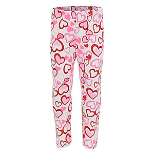 Unique Baby Girls Valentines Day Red & Pink Hearts Toddler Legging Set Outfit (10 Years, Red)