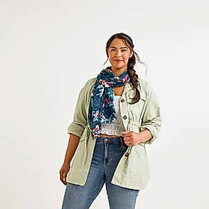 Vera Bradley Women's Lightweight Soft Fringe Scarf, Rose Toile, One Size