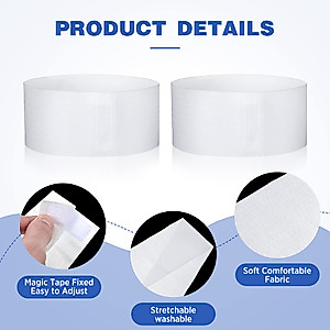 140 Pieces Disposable Spa Facial Headbands with Convenient Closure, White Stretch Facial Headwraps Soft Skin Care Hair Band for Women Girls Salons