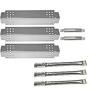 Htanch SN1161(3-Pack) SA6781 (3-Pack) 15 1/16" Stainless Steel Heat Plate and Burner Replacement for Gas Grill Models Charbroil 463722313, Charbroil 463722314 and Charbroil 463742111