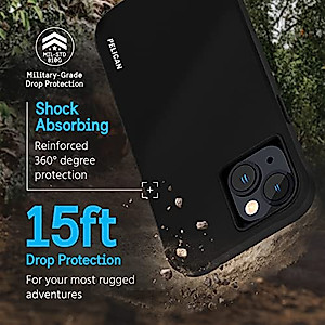 Pelican Ranger Series - iPhone 14 Case / iPhone 13 Case 6.1" [Wireless Charging Compatible] Protective Phone Case [15FT MIL-Grade Drop Protection] Slim Rugged Cover for iPhone 14 / 13 - Black