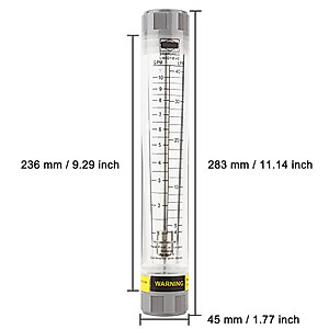 LZM-20G Water Liquid Flowmeter Tube Type 3/4" Female 1.5-15 GPM & 5-55 LPM