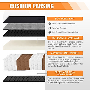 Zimous Gaming Chair Fabric Game Chair with Pocket Spring Cushion Office Massage Chair Breathable Reclining Computer Chair with Footrest Adjustable Ergonomic Gamer Chair 290LBS (Black)