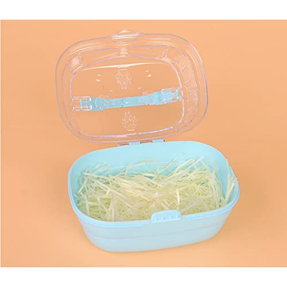 Portable Carrier Hamster Carry Case Cage with Water Bottle Travel&Outdoor for Hamster Small Animals (Blue)