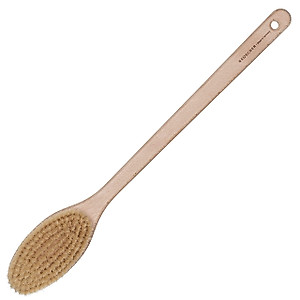 REDECKER Extra Long Beechwood Bath Brush - Natural Pig Bristle Body Brush for Showering, Back Scrubbing, Exfoliating, Dry Brushing and Lymphatic Drainage - Perfect for Hard-to-Reach Areas