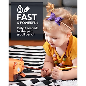 ZMOL Electric Pencil Sharpener,Heavy Duty Pencil Sharpeners for School and Classroom,Cute Automatic Pencil Sharpener Plug in for Kids,Auto-Stop Feature for No.2 and Colored Pencils