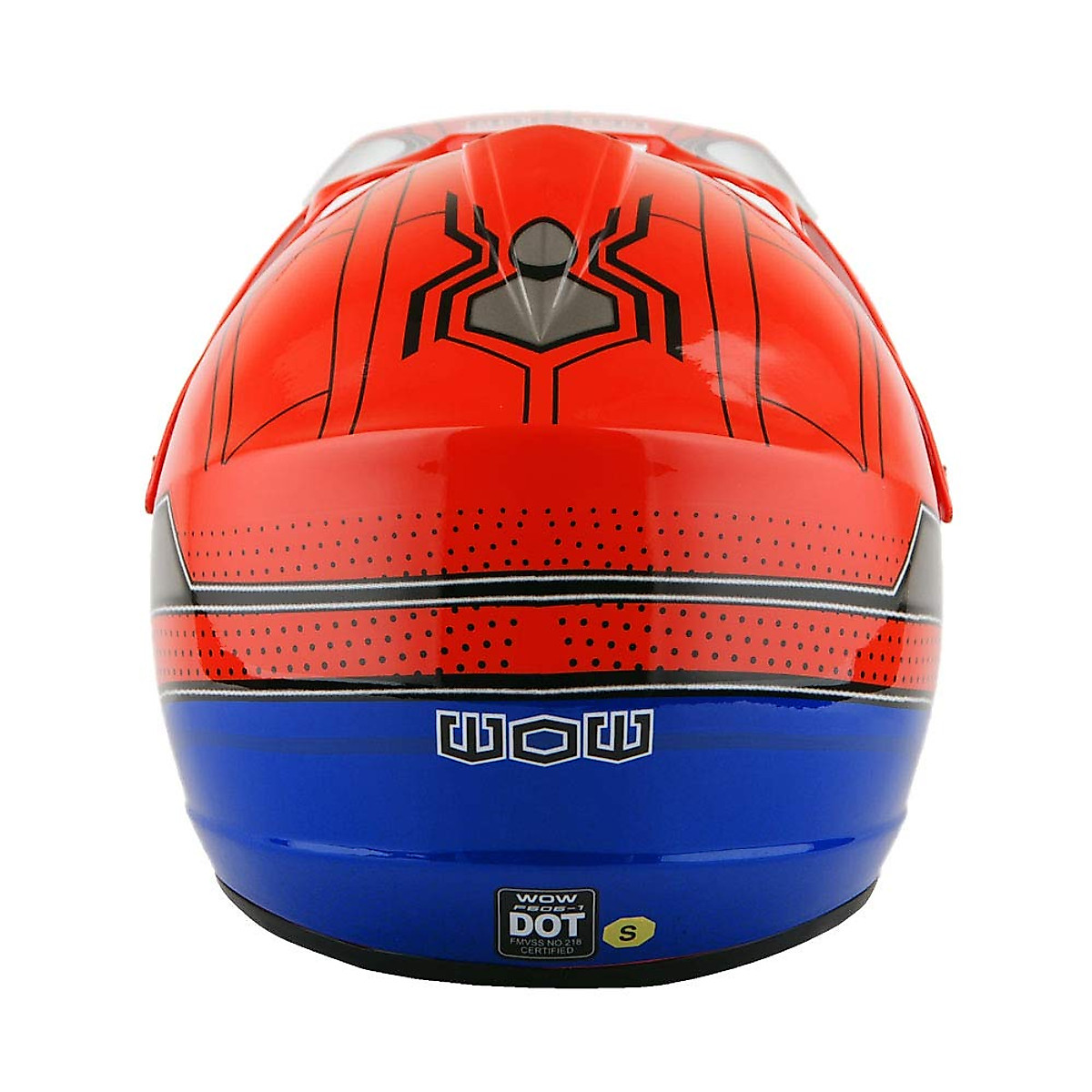 WOW Youth Kids Motocross Helmet BMX MX ATV Dirt Bike Helmet Spider Red + Goggles + MG Youth Red Glove Bundle