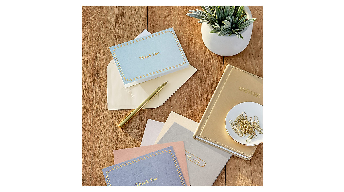 Hallmark Thank You Cards Assortment | Elegant Gold Foil Solids