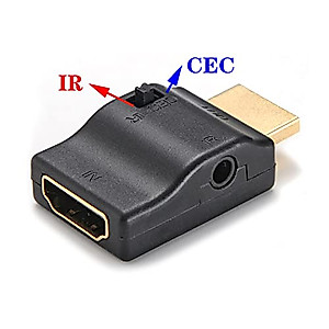 IR Extender Over HDMI Cable, IR Repeater kit IR Receiving Sensor 70 Feet to Remote Control Hidden Devices, 2pcs HDMI CEC Blocker adapters + IR Receiver + IR Emitter