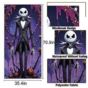 The Nightmare Before Christmas Door Cover Halloween Jack Skellington Birthday Party Front Door Porch Banner Photography Decoration