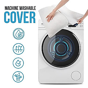 Sidney Sleep Bed Pillow for Side and Back Sleepers - Adjustable Filling - Memory Foam Pillow for Neck and Shoulder Pain - Customizable Loft - Queen Size - Additional Foam Bag Included (Grey)