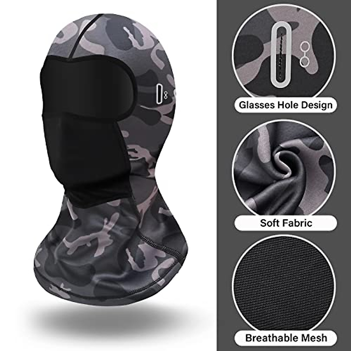 Bodvera 2 Pack Balaclava Winter Ski Mask for Men Women Windproof Warm Face Mask for Skiing, Snowboarding, Motorcycle Riding