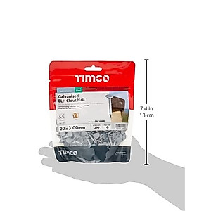 TimCo GEC20MB Galvanized Extra Large Head 20 x 3.00 Bag Clout Nails ELH-Galvanised 0.5kg, Silver