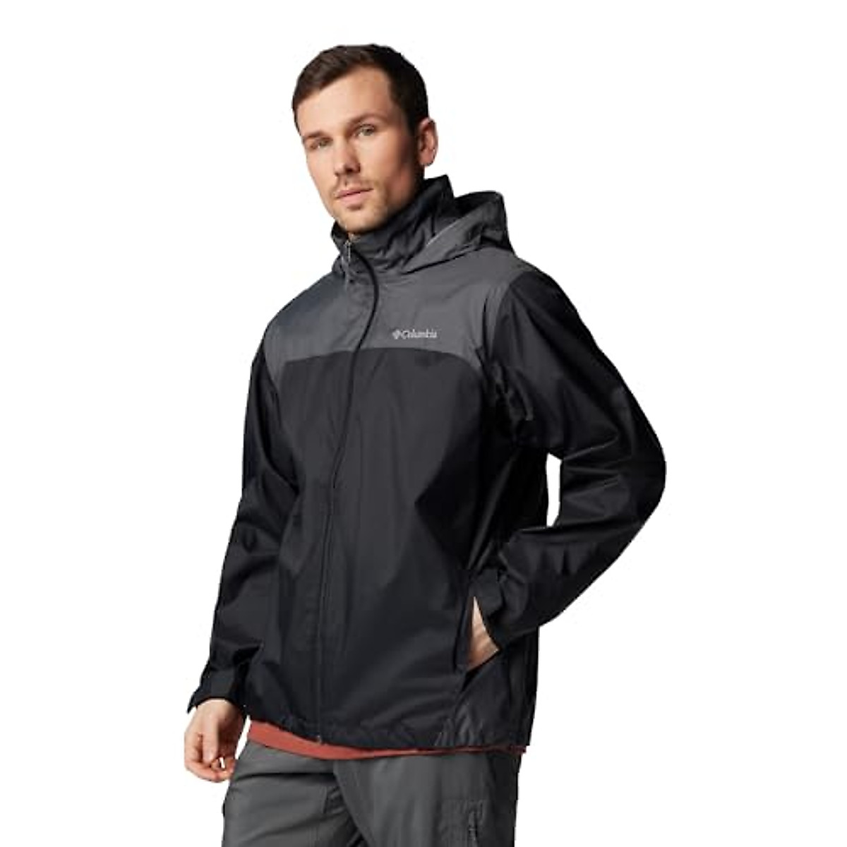 Columbia Men's Glennaker Lake Rain Jacket, Black/Grill, 3X