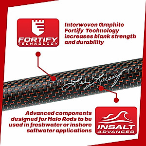 Halo Fishing HFHFX76MS HFX Series, Black/Red, Line 6-12 LB, Lure 1/4-3/8 OZ, 7'6"