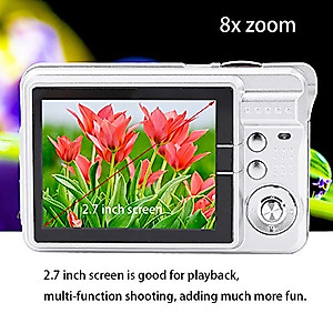 Akozon Kids Digital Camera, 2.7 Inch Screen 1080P HD Children Toy Camera Kids Digital Video Camera HD Children Camera (Silver)