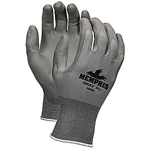 Memphis Glove 127-9666L Nylon Glove, 13 gal, Large, Gray (Pack of 12)