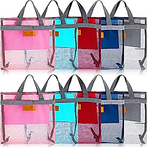 10 Pcs Mesh Shower Bag Caddy Tote Portable Quick Dry Tote Bag Lightweight Hanging Toiletry Bath Organizer for College Dorms Gym Swimming Beach Travel Games Sports