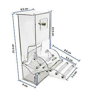 POPETPOP Parakeet Feeder No Mess-Automatic Bird Feeder No Split for Cage,Heavty Acrylic Feeder Station for Macaw African Greys Budgies Cockatiels Conure Lovebird
