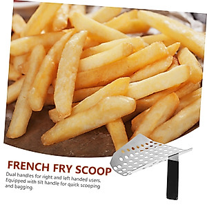 PHENOFICE French Fries Shovel Speed Scooper Kitchen Grain Scoop Popcorn Scooper Popcorn Scoop for Popcorn Machine Commercial Popcorn Scoop Snack Shovel Food Scoop Silver Stainless Steel