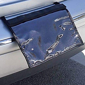 Universal Rear Test Drive Demo Car Dealer License Plate Tag Bag Bumper Vinyl Mount Mounting Adapter Holder Bracket with Hanging Straps, Stitched for Vehicle Auto Car Truck Van SUV Trailer