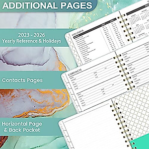 Monthly Planner 2023-2026 - 3 Year Monthly Planner 2023-2026 with Monthly Tabs, Jul. 2023 - Jun. 2026, 6.3" x 8.4", 2023-2026 Monthly Calendar with Flexible Cover, 27 Note Pages & Tabs, Inner Pocket - Green