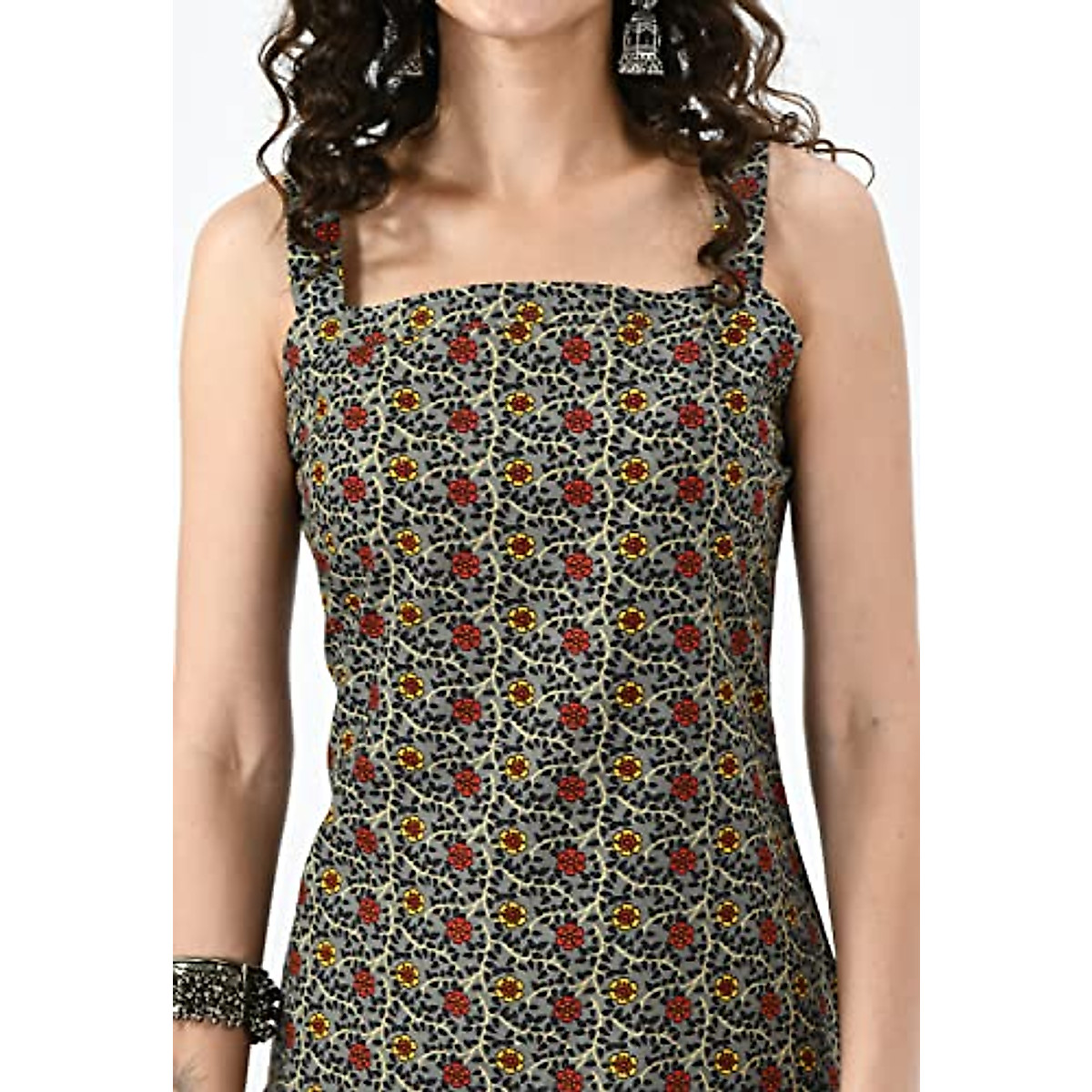AnjuShree Choice Women Sleeveless Cotton Kurtis for women Grey